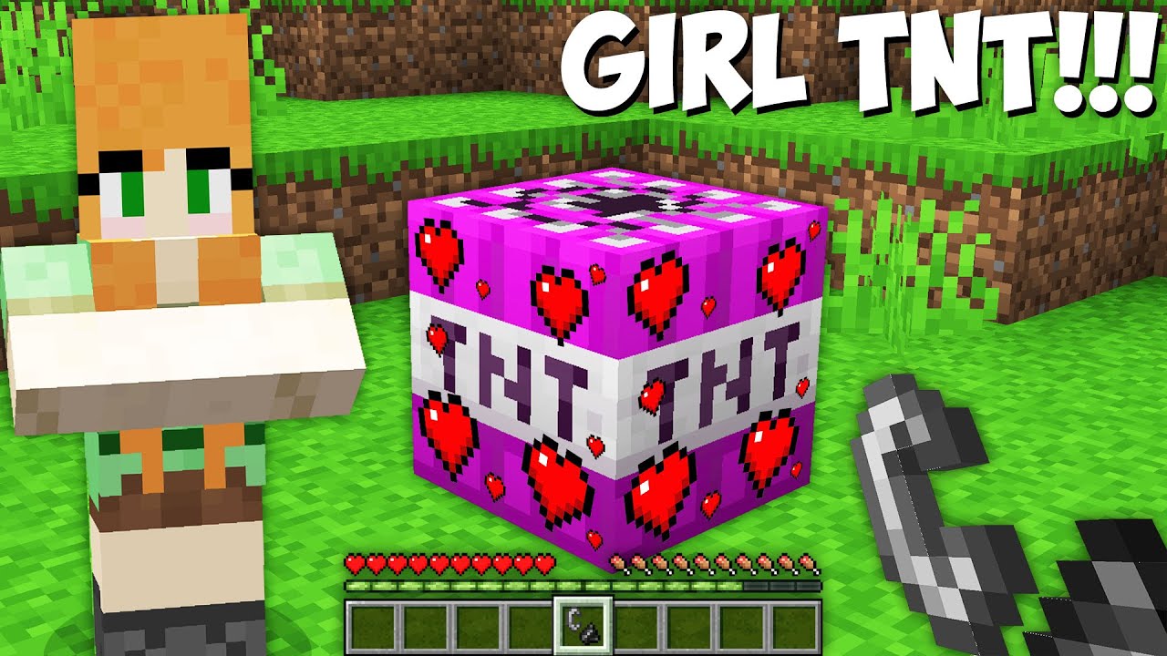 This Is New Pink GIRL TNT in Minecraft !!! Secret Rare TNT Bomb ...