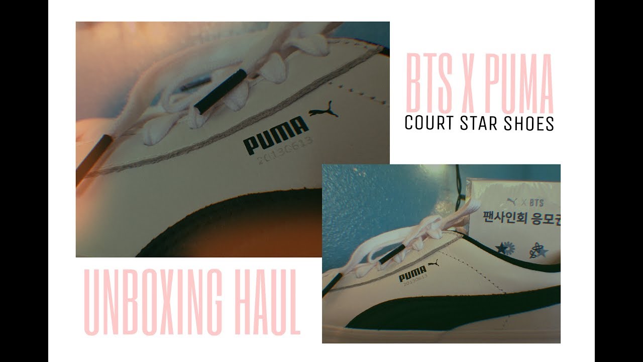 BTS X PUMA COURT STAR SHOES [UNBOXING] - YouTube