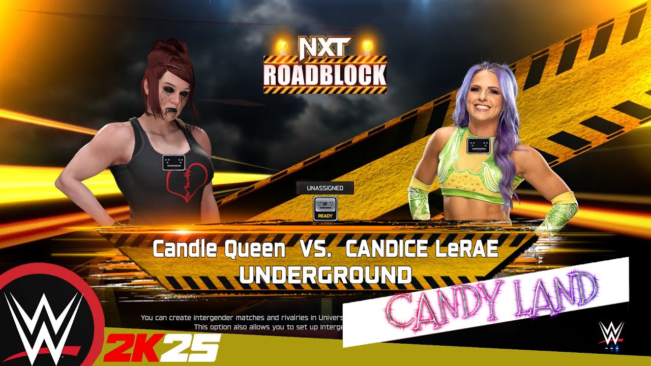 WWE 2k25 Candy Land Underground - Candle Queen VS Candice Lerae - YouTube