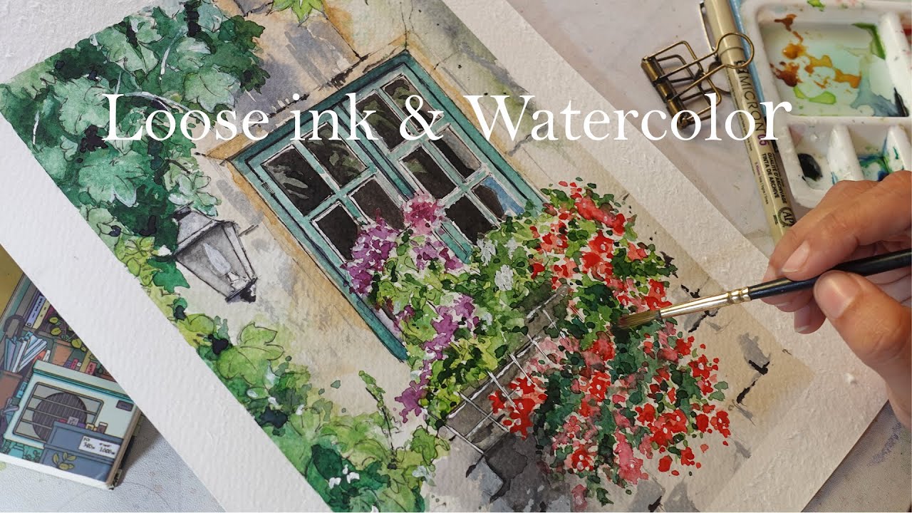 A sanctuary for the soul | loose ink and watercolor sketch | Easy ...