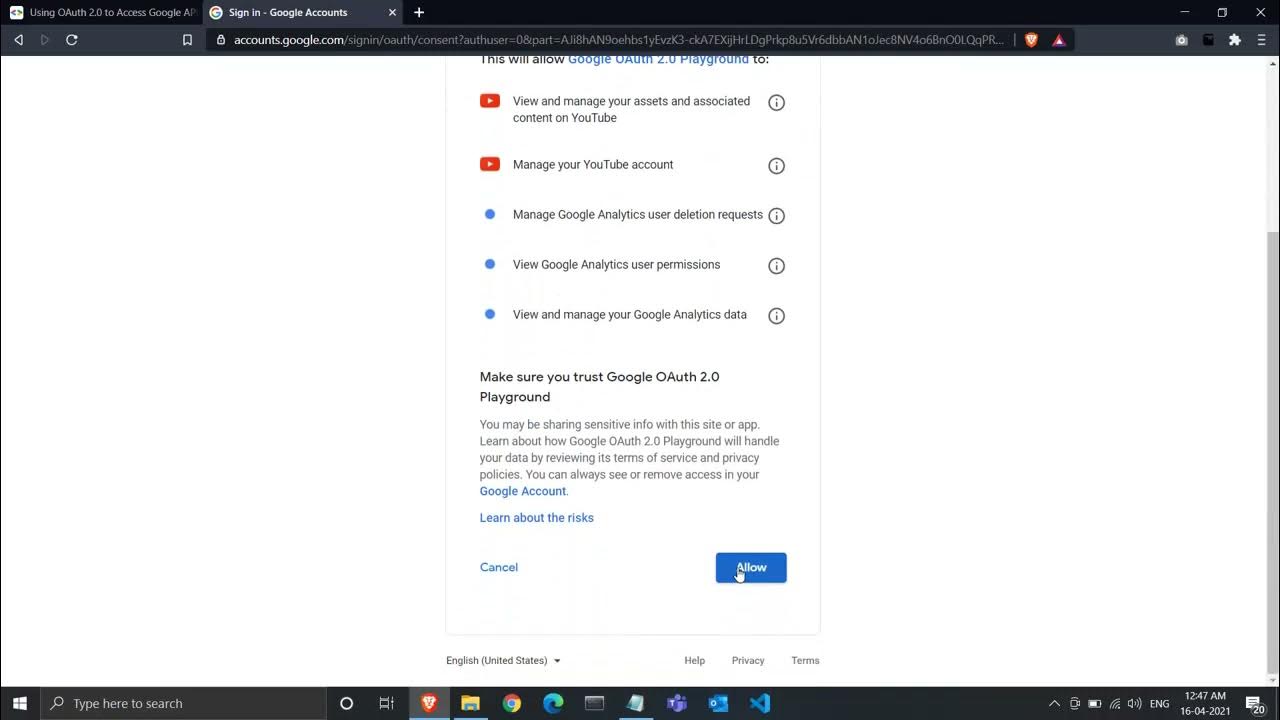 Understanding Google Oauth 2.0 using Google Oauth Playground - YouTube