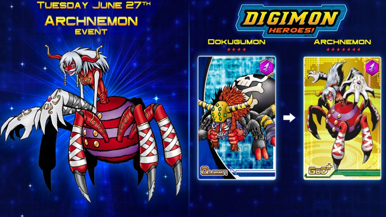 Digimon Heroes | Arukenimon / Archnemon GOD+ - YouTube