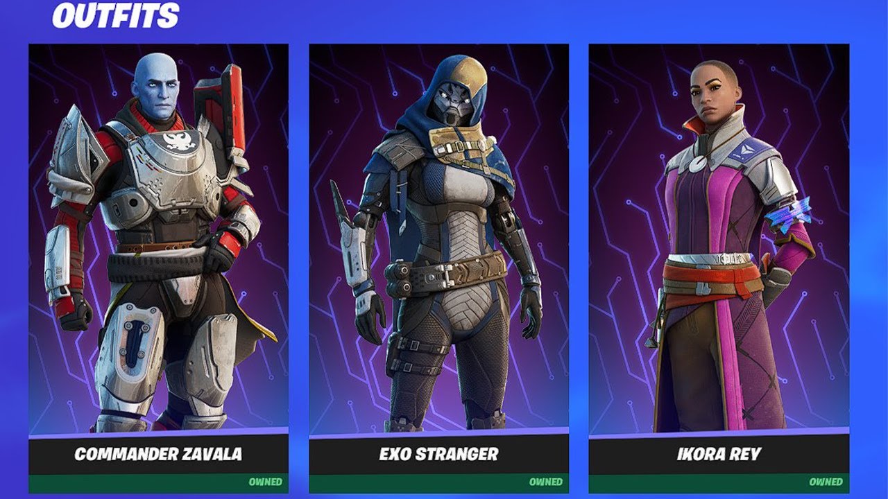 *NEW* Fortnite X Destiny Skins & Emotes (COMMANDER ZAVALA,IKORA REY,EXO ...