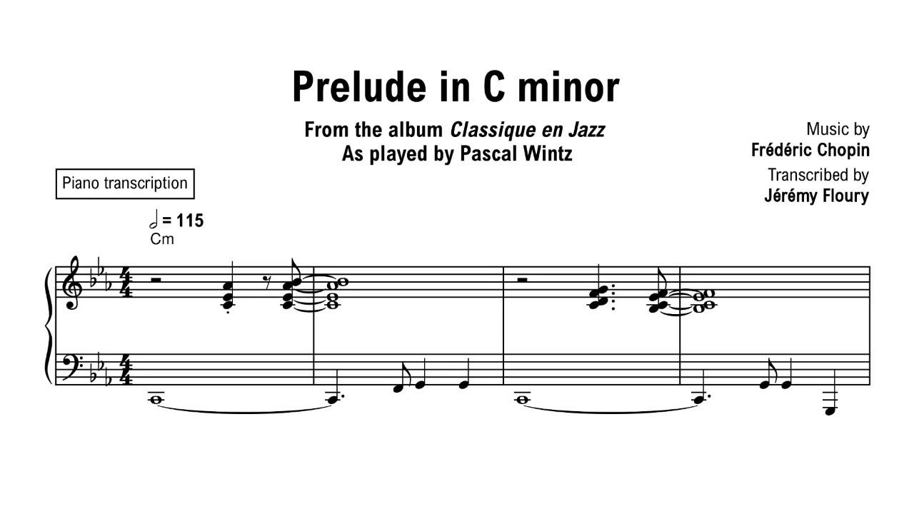 Prelude in Cm - Pascal Wintz - Piano transcription - YouTube