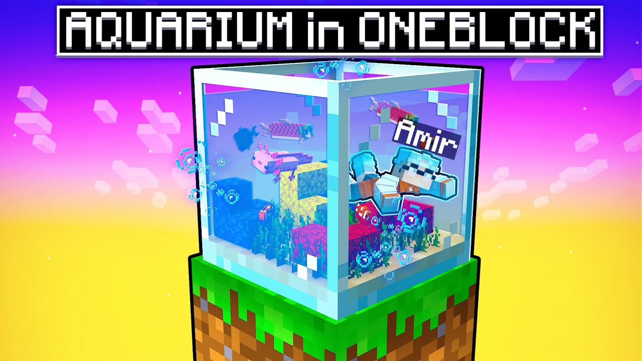 das AQUARIUM in ONE BLOCK MINECRAFT - YouTube