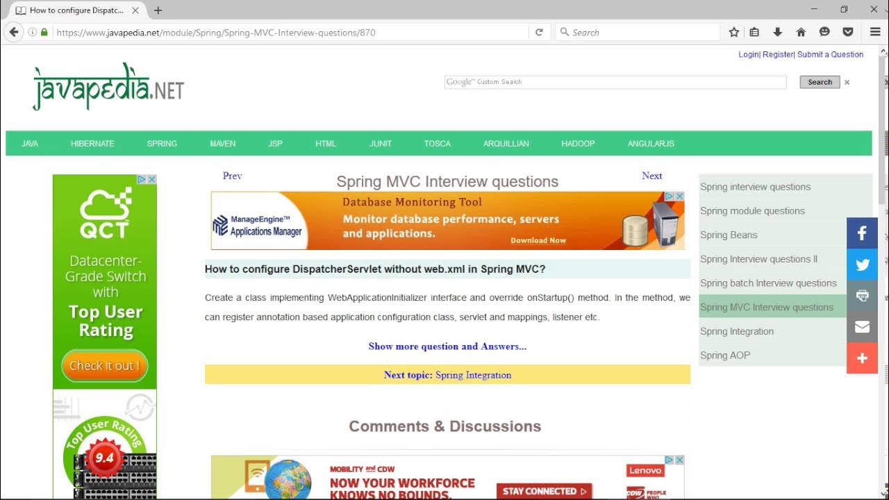 How to configure DispatcherServlet without web.xml in Spring MVC? | javapedia.net - YouTube