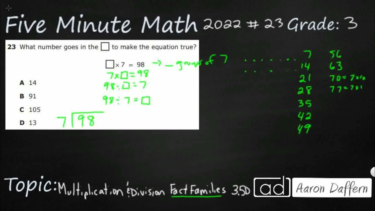 3rd Grade STAAR Practice Multiplication and Division Fact Families (3 ...