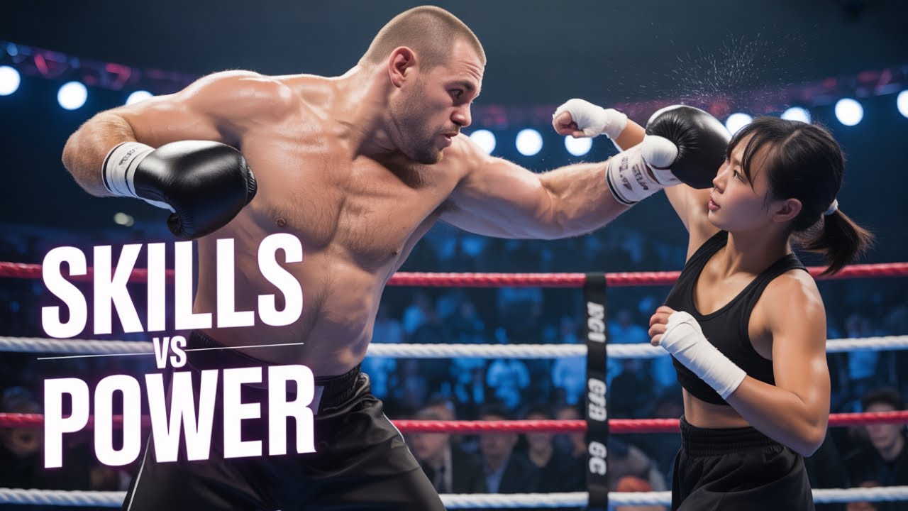 Skills vs Power Beautiful Karate Girl fights Heavyweight Boxer can she ...