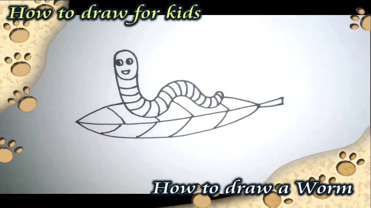 How to draw a Worm easy step by step for kids/Hướng dẫn vẽ CON SÂU ...