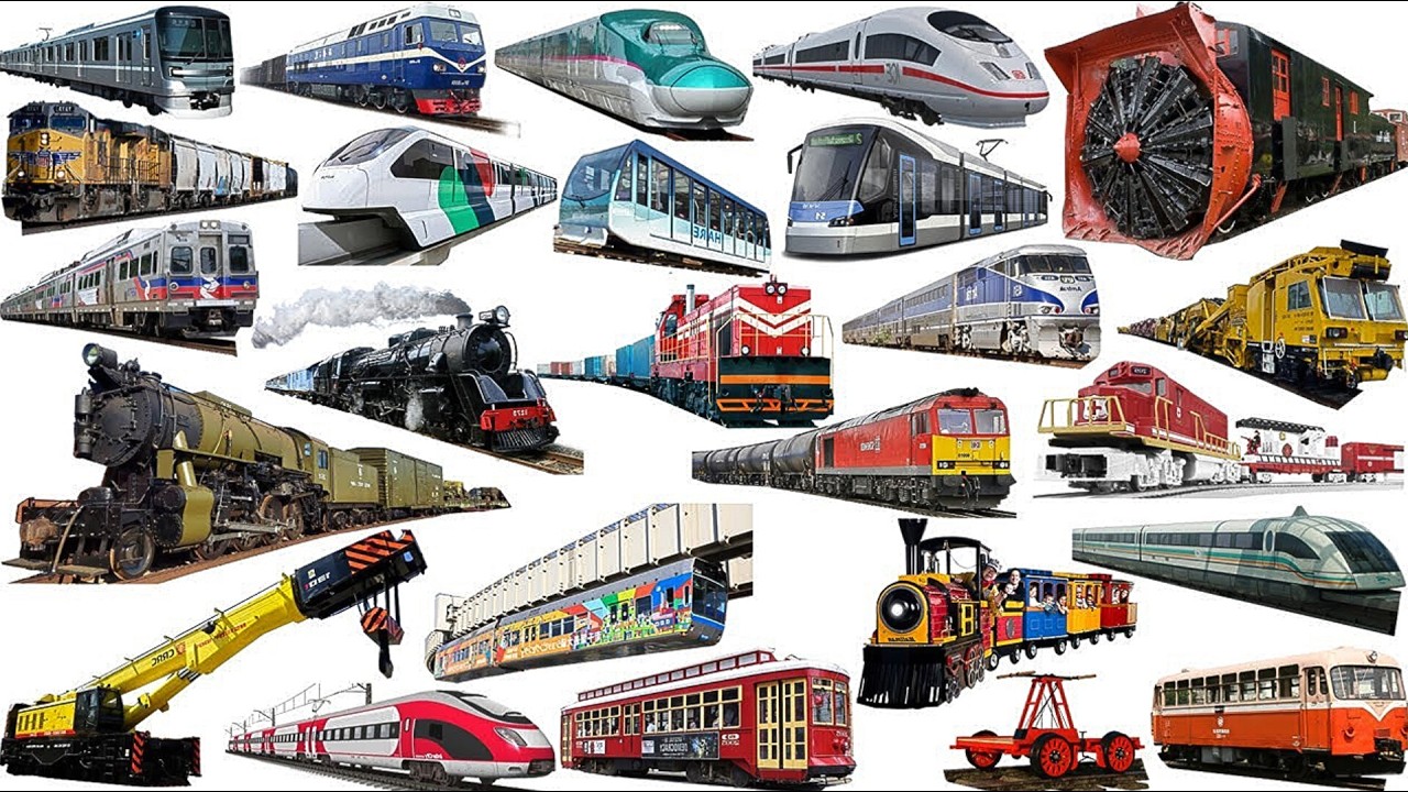 Trains Name for Kids | Types of Trains | Learn Railway Transport in ...