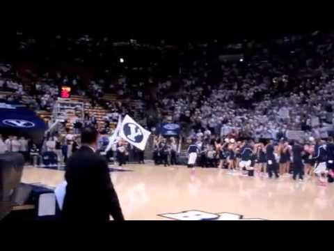 BYU basketball team enters the Marriott Center arena, 02/23 - YouTube