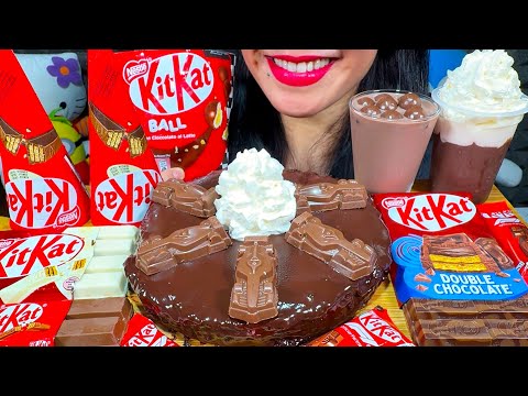 ASMR MASSIVE KITKAT CHOCOLATE PARTY! CHOCOLATE CAKE, ICE CREAM, CHOCO DESSERT Eating Sounds