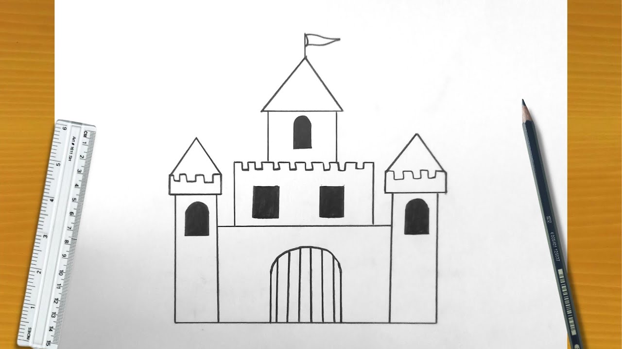 How To Draw A Castle || VERY EASY For Kids || Easy Drawing - YouTube