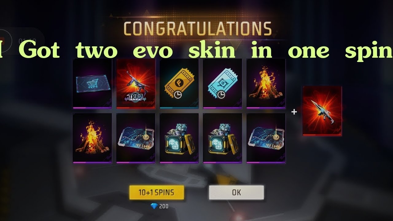 [ONE SPIN TRICK] HOW TO GET Two EVO IN ONE SPIN . FREEFIRE SPIN VIDEO😱😱 ...