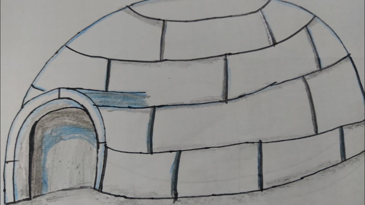 Very easy igloo drawing for kids | how to draw igloo | #igloo drawing ...