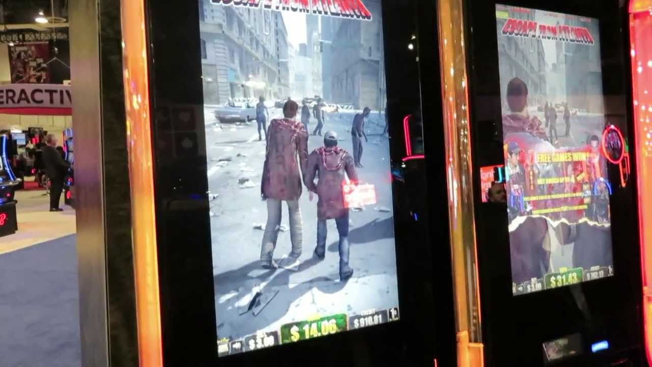 G2E - The Walking Dead Slot Machine! Guts! From Aristocrat! - YouTube