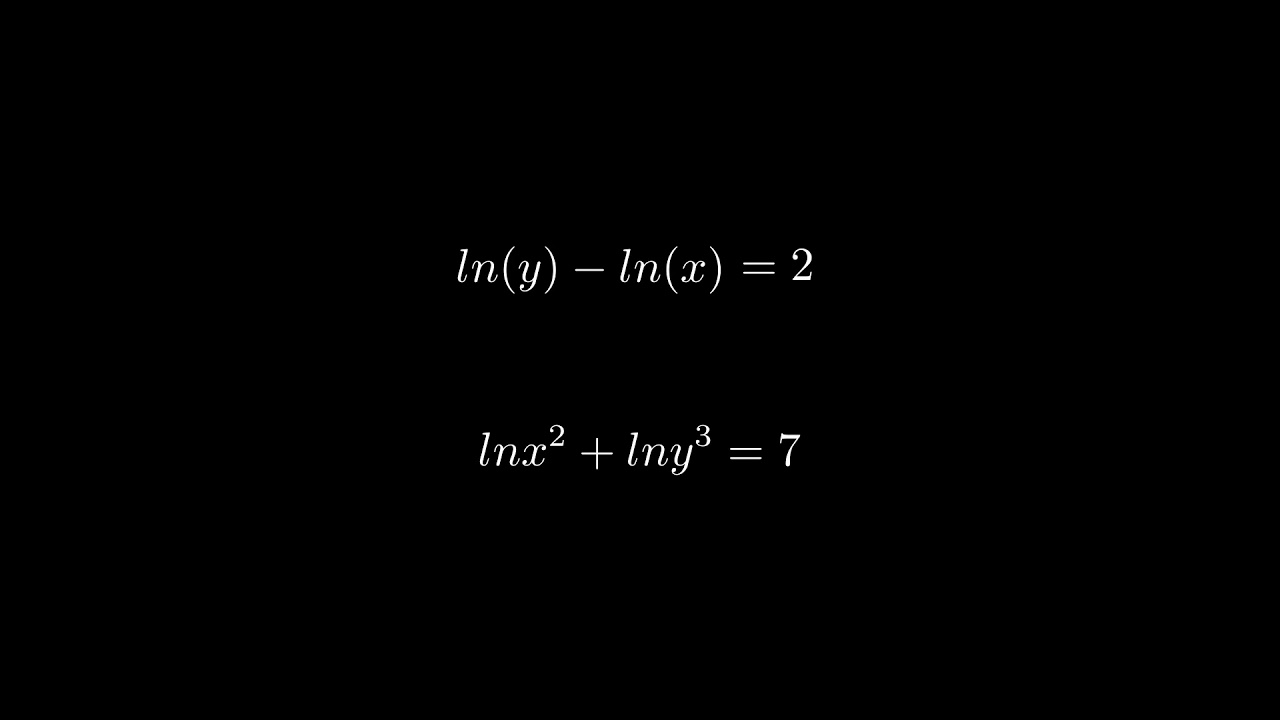 Solve an simultaneous logarithmic equation - YouTube
