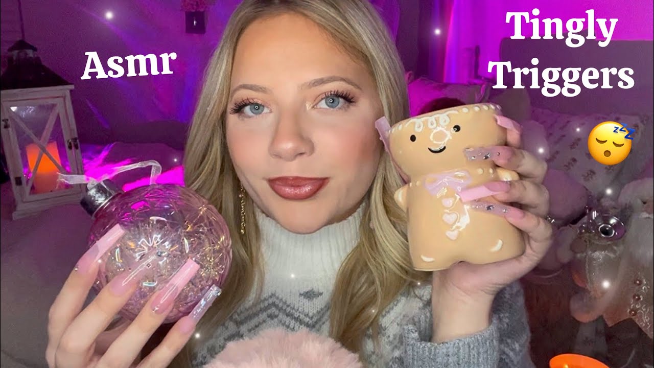 Asmr Festive Trigger Assortment for Sugar Plum Dreams 🍬🍭🎄(long nail tap ...