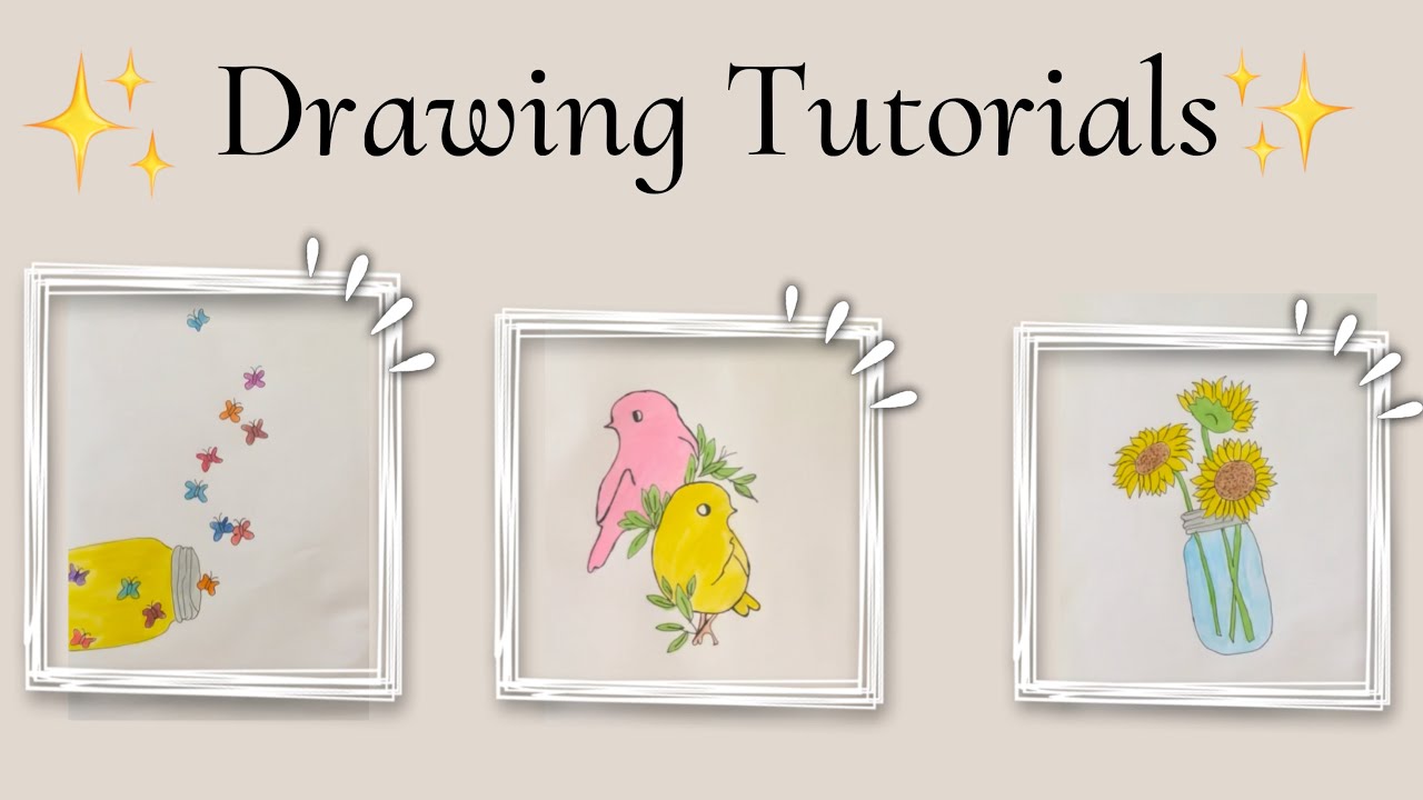 Three Different Drawing Tutorials | Easy Drawing Step By Step - YouTube