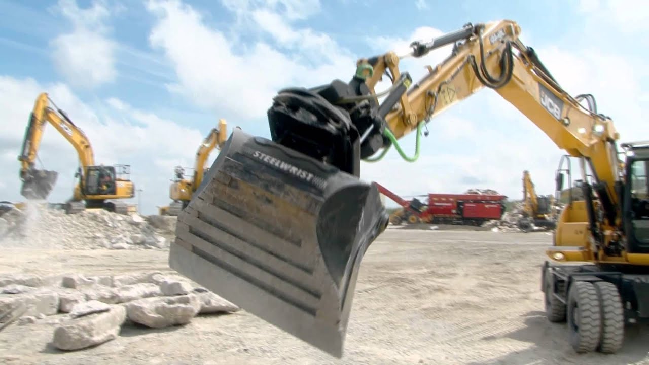 JCB JS145 - Roto tilt installation - YouTube