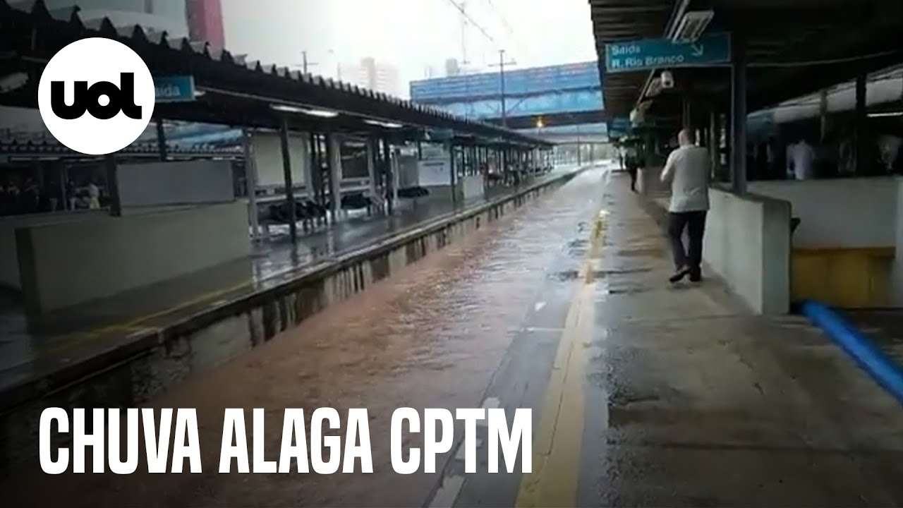 Chuva no ABC causa alagamento em estações da CPTM - YouTube