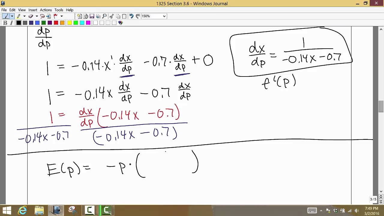 Math 1325 Section 3.6 Elasticity and Implicit Differentiation - YouTube