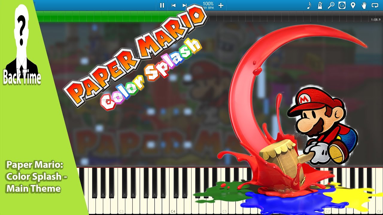 Paper Mario: Color Splash - Main Theme (Ragtime) (Piano Cover) + Sheets ...