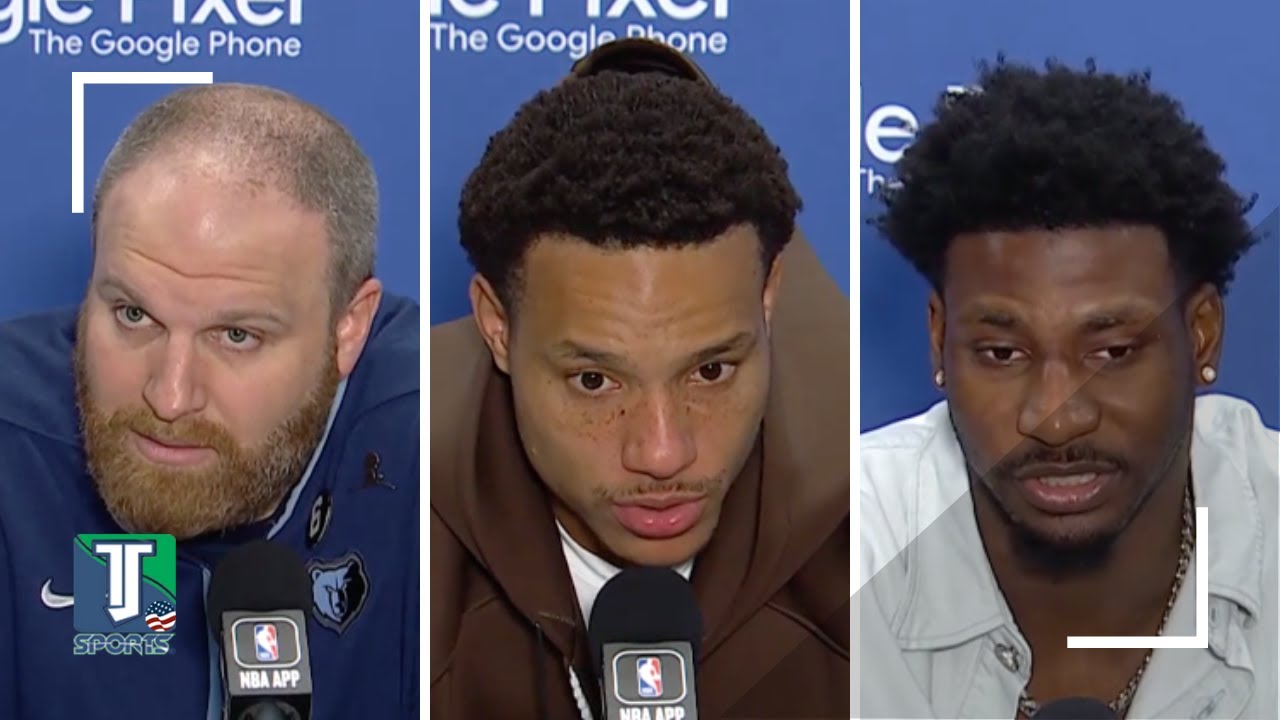 Taylor Jenkins, Desmond Bane and Jaren Jackson Jr SPEAK after the ...