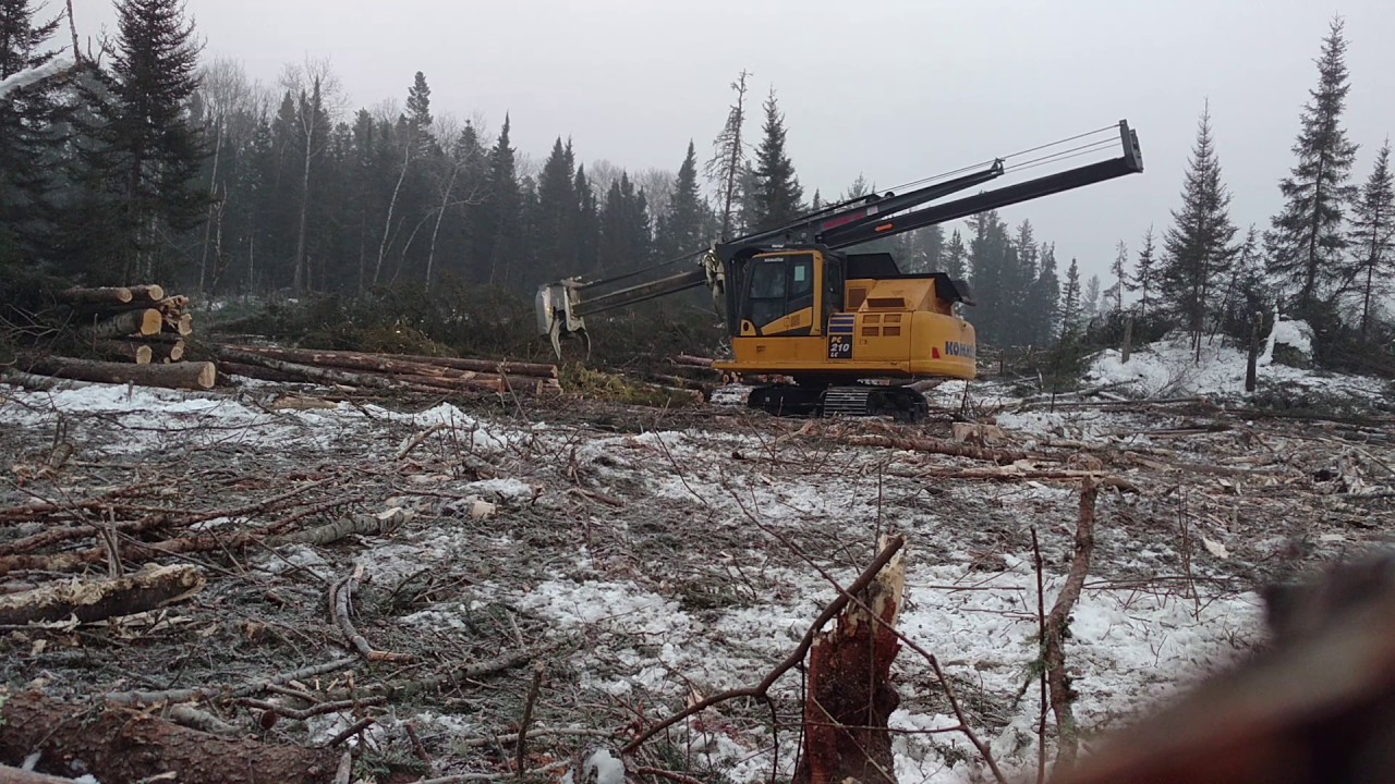 Winter logging in Minnesota - YouTube