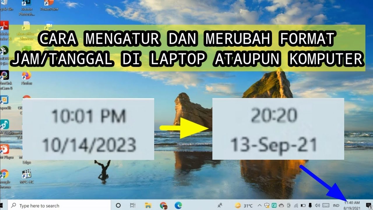 Cara mengatur dan merubah format jam / tanggal di laptop ataupun ...