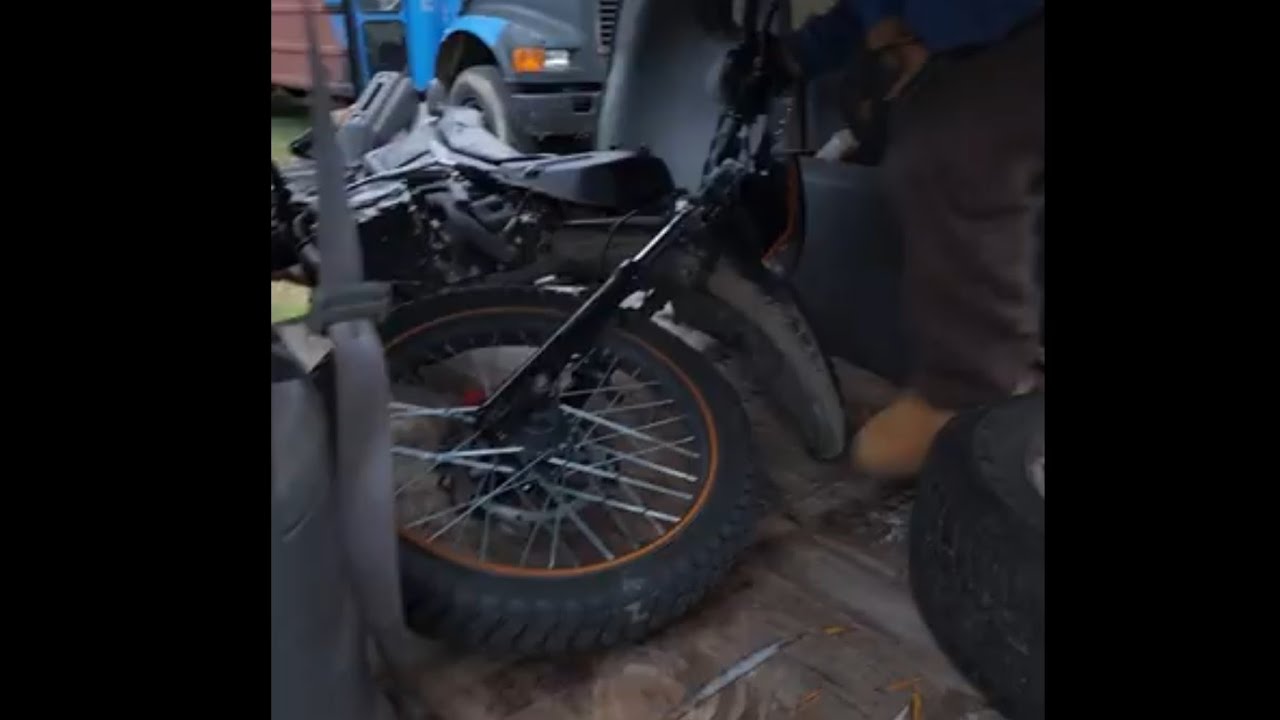 minivan motorcycle hauling fail round 2 - YouTube