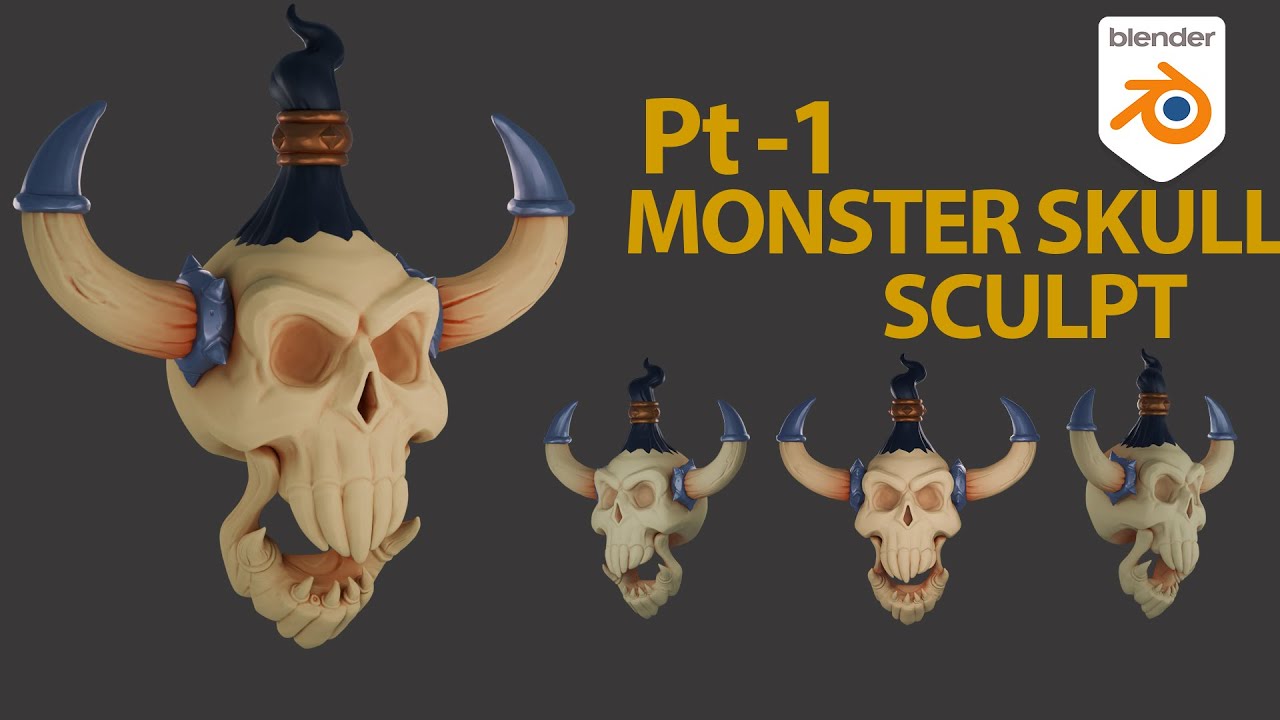 Ep.1 Sculpting MOnster skull for beginners #BLENDER - YouTube