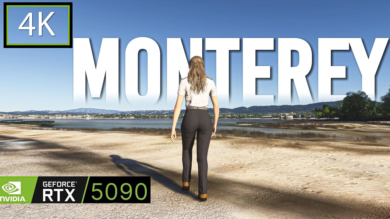 Walking around Monterey California in Flight Simulator 2024 RTX 5090 ...