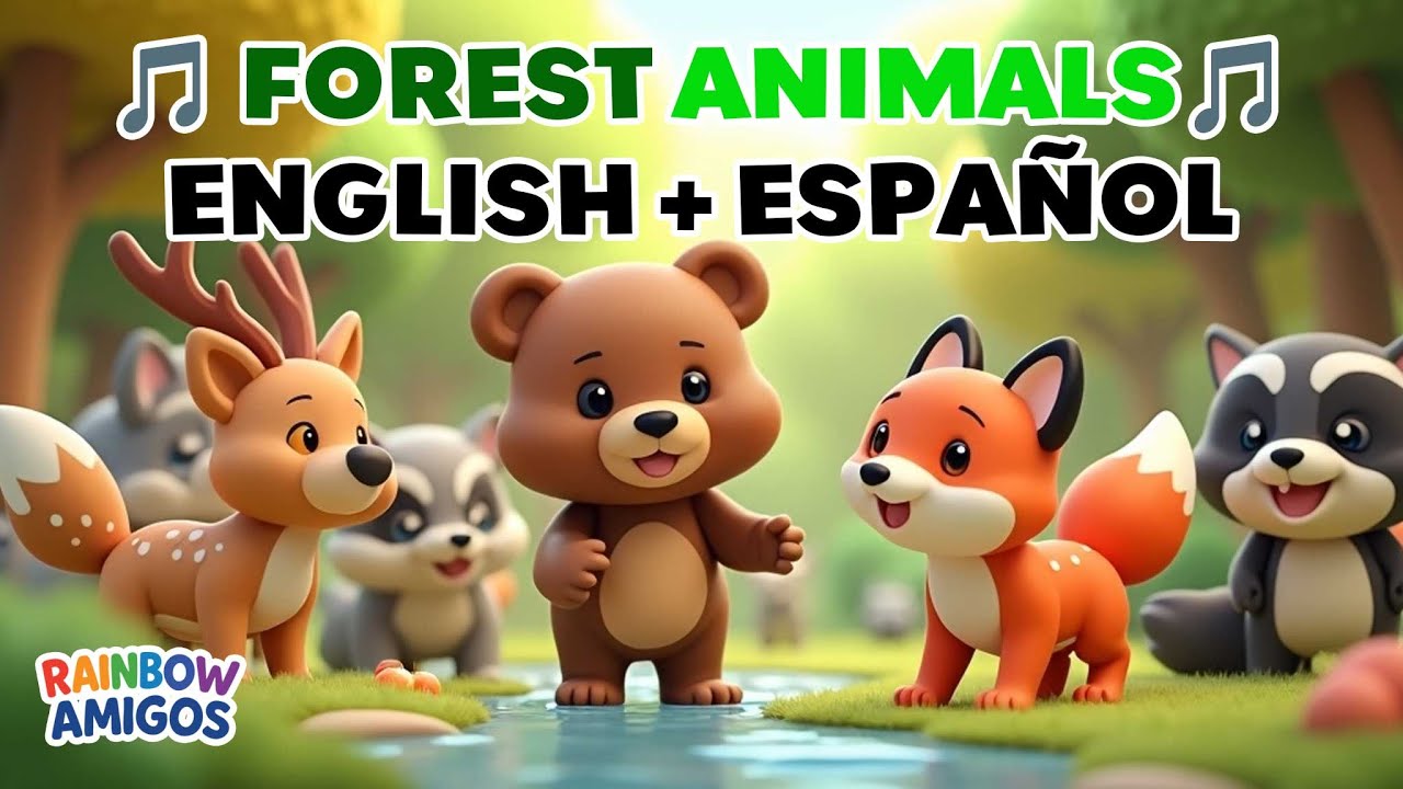 Learn Forest Animals in English and Spanish | Bilingual Song for ...