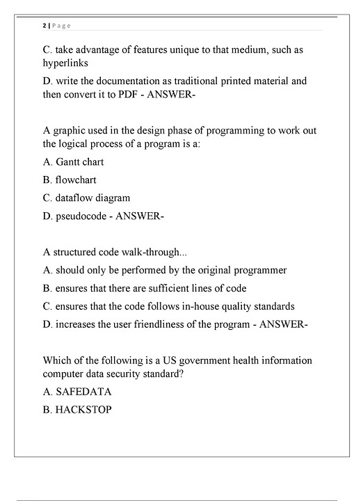 NOCTI COMPUTER PROGRAMMING FINAL EXAM NEWEST 2024 ACTUAL EXAM COMPLETE 200 QUESTIONS AND CORRECT ...