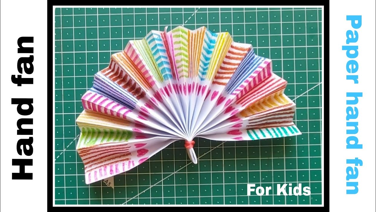 DIY - Easy paper hand fan for kids @gyaneshwariarts - YouTube