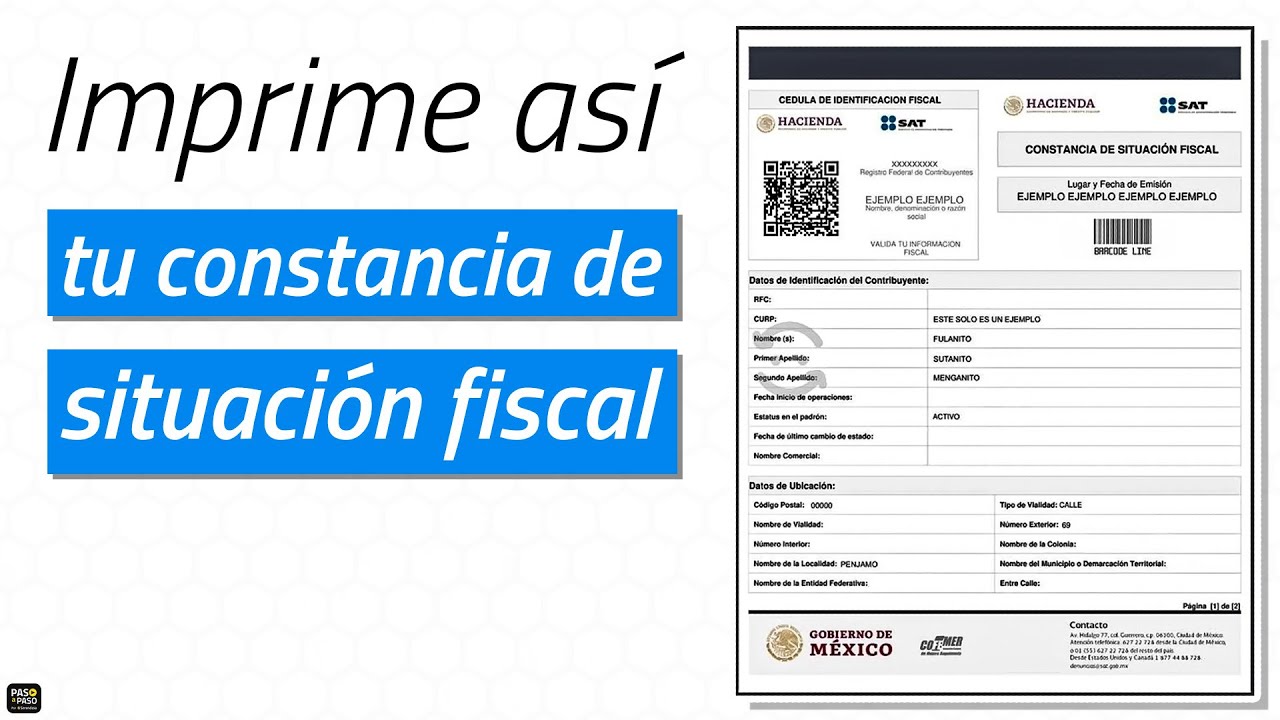 Constancia de Situación Fiscal 2024: Tutorial PASO A PASO para descargarla e imprimirla - YouTube