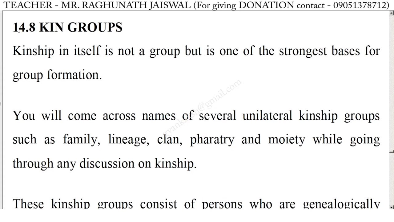 Kin Groups | परिजन समूह | Sociology | समाजशास्त्र - YouTube