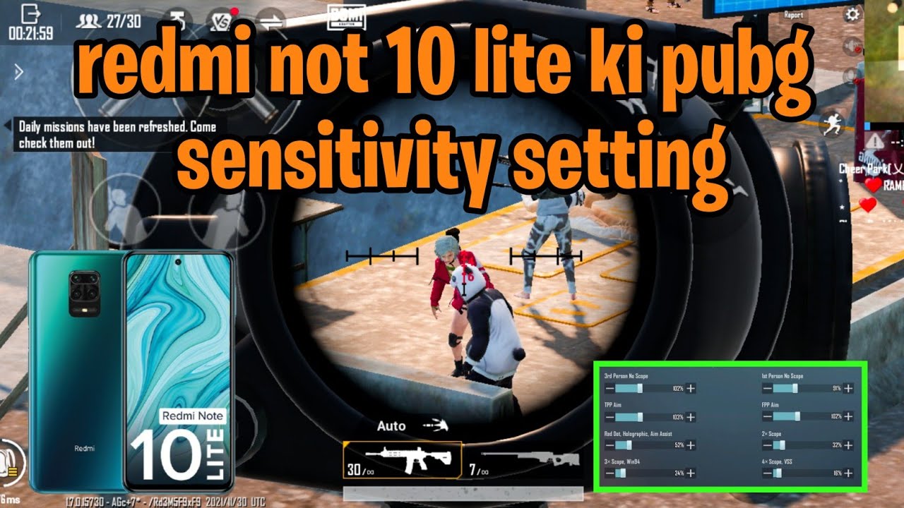 Redmi not 10 lite ki pubg sensitivity setting || zero recoil ...
