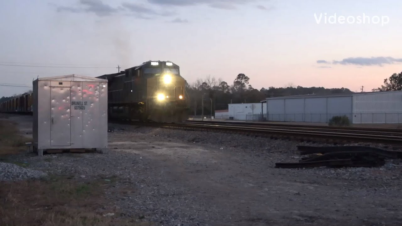 Waycross, Georgia. Train 452 knocks down signal, heads into rail yard ...