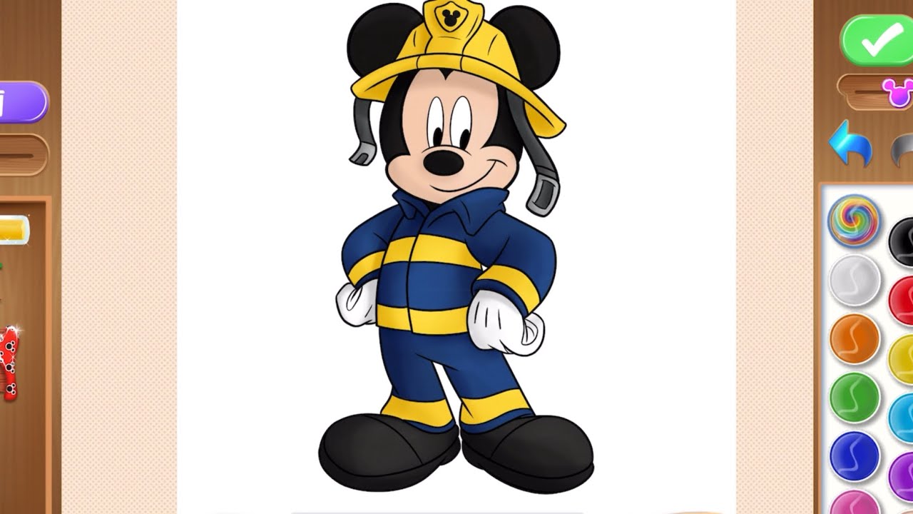 Mickey Mouse and Minnie Mouse working hard colouring fun! - YouTube