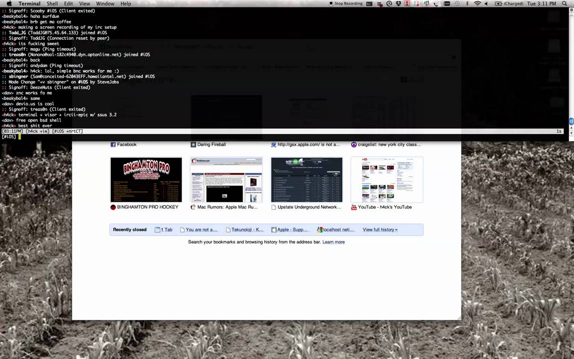 Terminal + Visor + ircii-epic + ssus 3.2 - YouTube