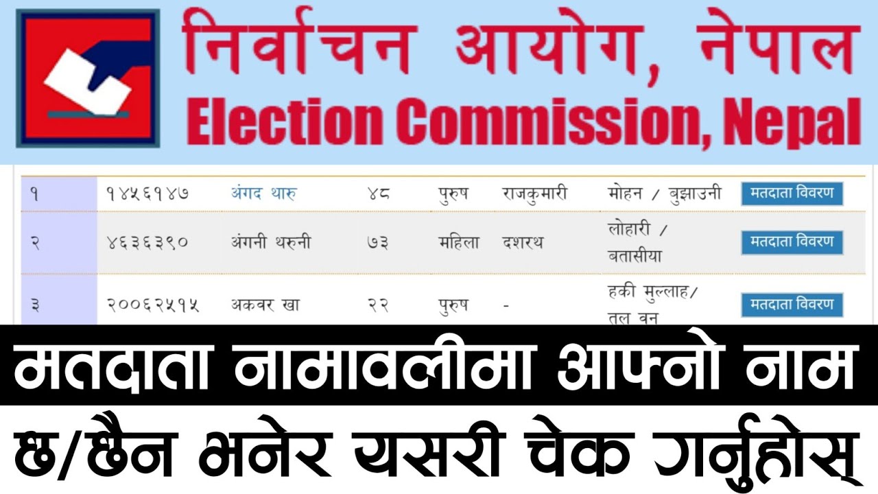 How to Check Name in Voter List || Voter Card in Nepal - YouTube