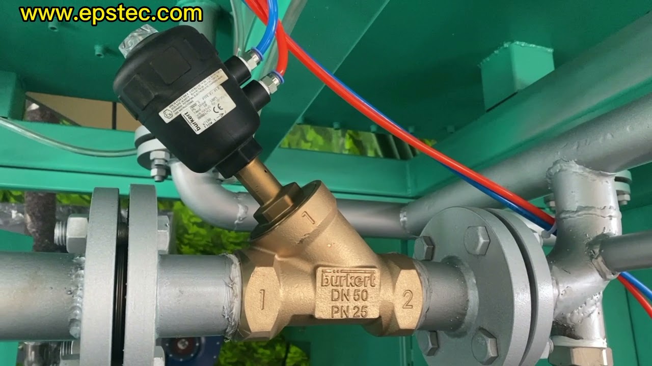 Burkert angle valve installed in EPS batch pre expander machine - YouTube