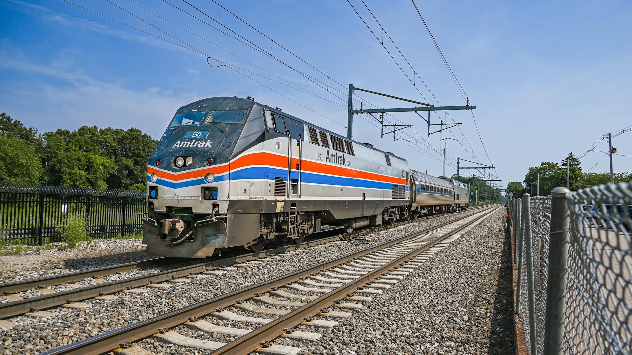 Amtrak Extra Crawls By Mansfield with P42DC 130 Heritage Unit - YouTube