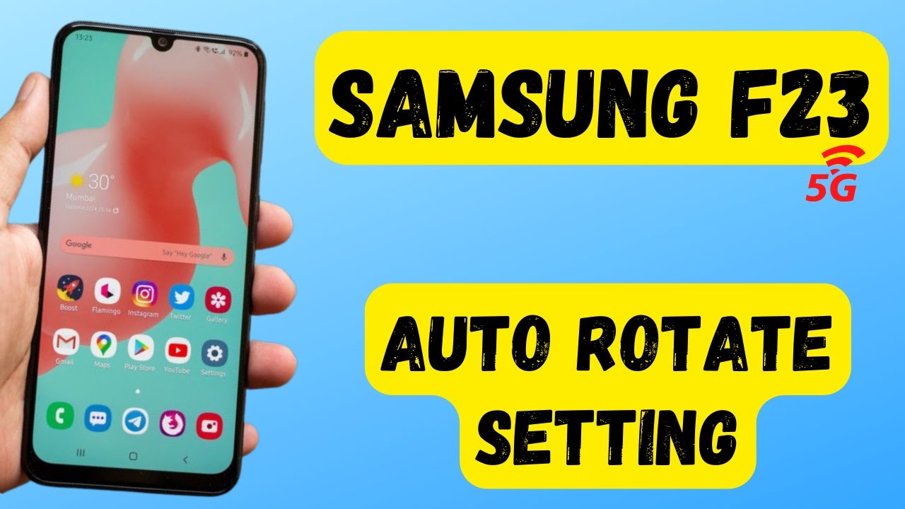 Samsung F23 Auto Rotate setting || How to rotate screen in f23 5g - YouTube