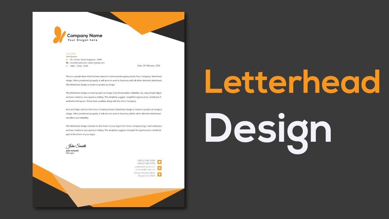 Letterhead Design in Illustrator || Graphic Design || Adobe Illustrator ...