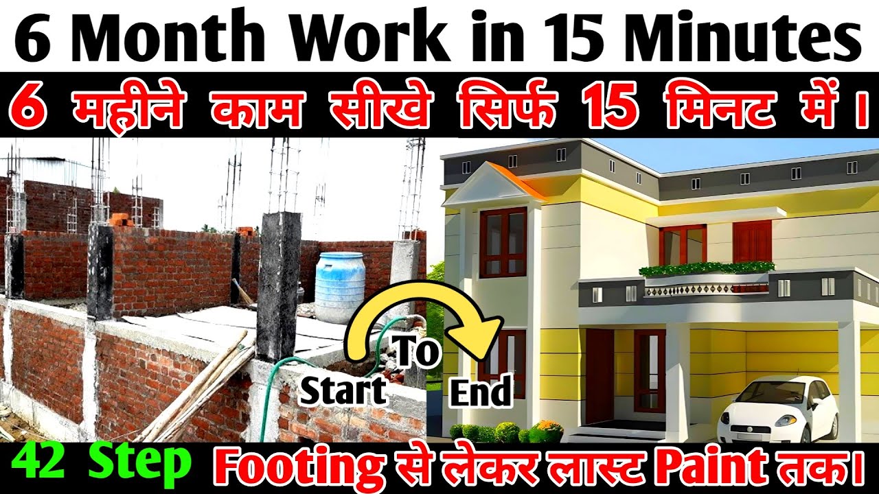 House Construction Complete Step by Step Procedure 42 Steps || घर बनाने ...