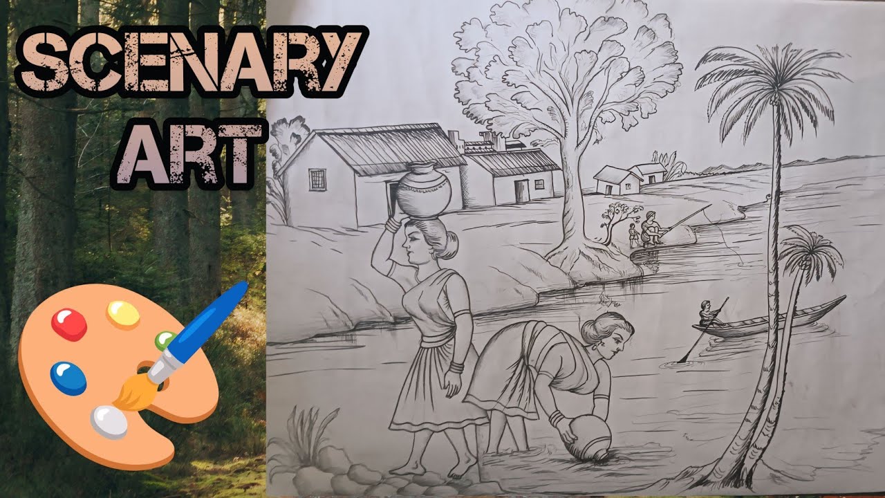 how to draw scenary art video 🎨 - YouTube