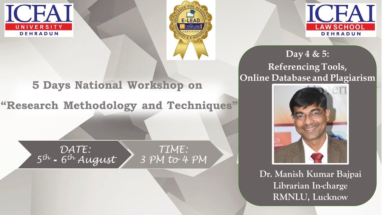 National Workshop on Research Methodology and Techniques Day -4 - YouTube
